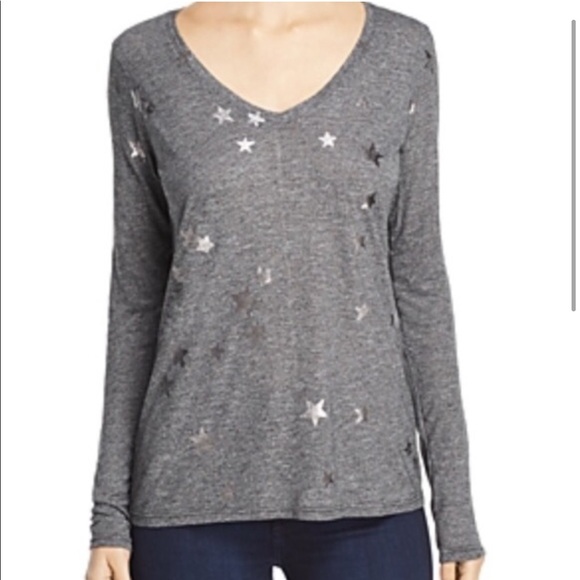Michael Stars | Tops | Michael Stars Foil Stars Long Sleeve Top | Poshmark